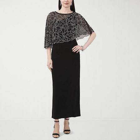Click here for Womens MSK Asymmetrical Bead Poncho Overlay Gown prices