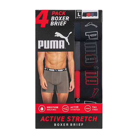 Click here for PUMA Active Stretch Mens 4 Pack Boxer Briefs Psp25... prices