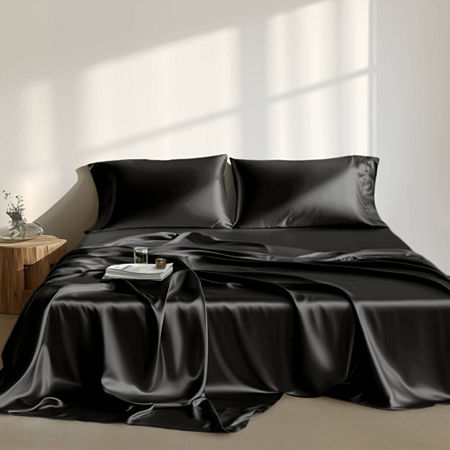 Madison Park Essentials Satin 6-Pc. Sheet Set  Queen - Black