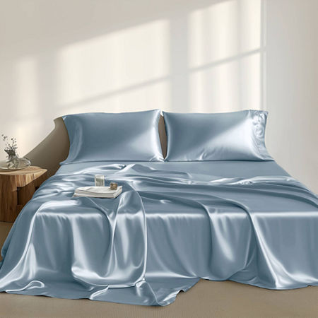 Madison Park Essentials Satin 6-Pc. Sheet Set  Full - Blue