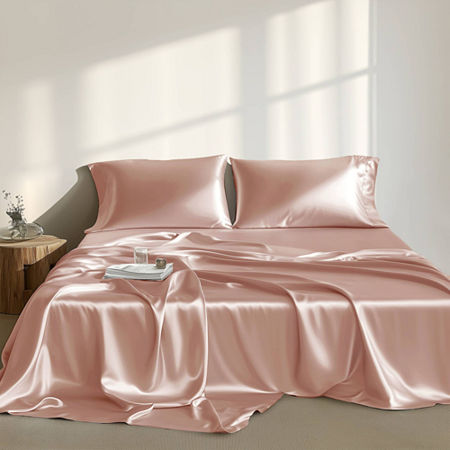 Madison Park Essentials Satin 4-Pc. Sheet Set  Twin - Blush