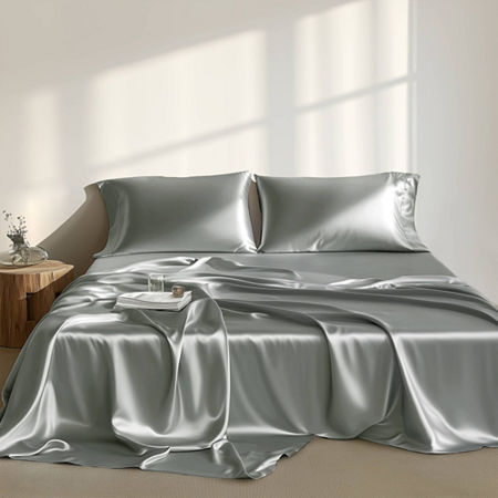 Madison Park Essentials Satin 6-Pc. Sheet Set  Queen - Gray