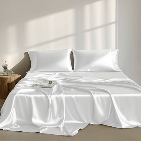 Madison Park Essentials Satin 6-Pc. Sheet Set  Full - White
