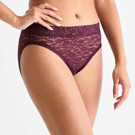 Click here for Ambrielle Everyday Lace High Cut Panty  Large  Pur... prices