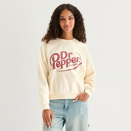 Click here for Dr Pepper Womens Juniors Crew Neck Long Sleeve Swe... prices