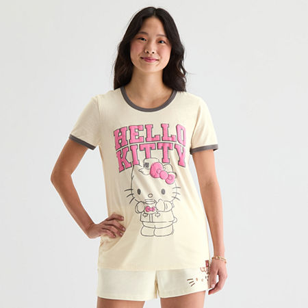 Click here for Womens Crew Neck Short Sleeve Regular Fit Hello Ki... prices