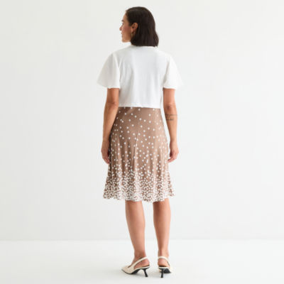 Perceptions Womens Bordered Jacket Dress, Color: Taupe Ivory - JCPenney