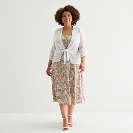 Click here for Perceptions Womens Floral Midi Jacket Dress Plus... prices