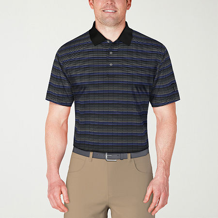 Click here for Pga Tour Mens Short Sleeve Jacquard Striped Golf P... prices