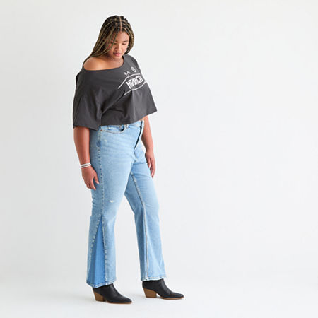 Click here for Arizona Juniors Plus Curvy Womens High Rise Flare... prices