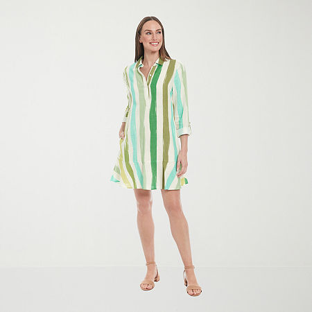 Click here for London Times Womens 3/4 Sleeve Striped Shift Dress... prices