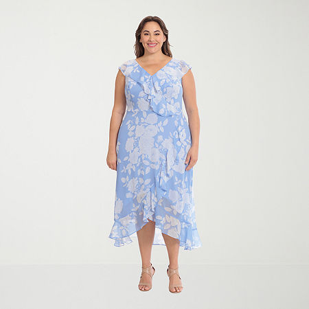 Click here for London Times Womens Sleeveless Floral Plus Maxi Dr... prices
