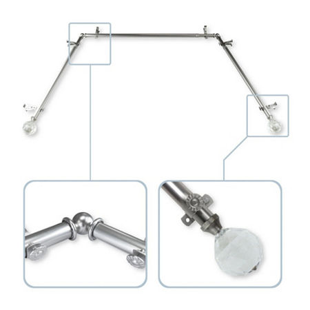 Click here for Rod Desyne Faceted Bay Window Rod  One Size  Silve... prices