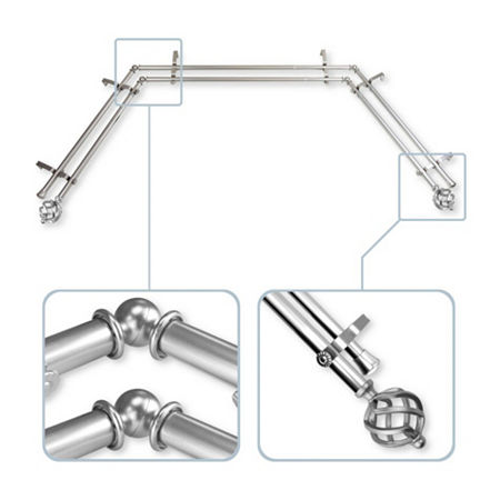 Click here for Rod Desyne Twist Double Bay Window Rod  One Size... prices