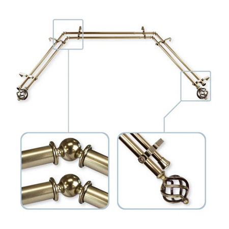 Click here for Rod Desyne Twist Double Bay Window Rod  One Size... prices