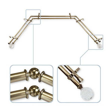 Click here for Rod Desyne Faceted Double Bay Window Rod  One Size... prices