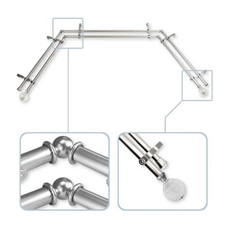 Click here for Rod Desyne Faceted Double Bay Window Rod  One Size... prices