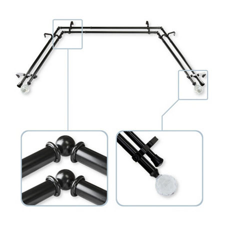 Click here for Rod Desyne Faceted Double Bay Window Rod  One Size... prices