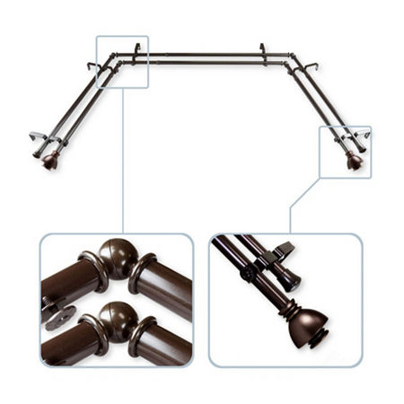 Click here for Rod Desyne Alma Double Bay Window Rod  One Size  B... prices