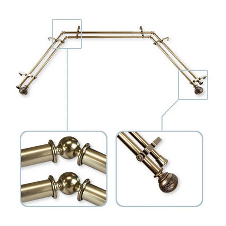 Click here for Rod Desyne Naomi Double Bay Window Rod  One Size... prices