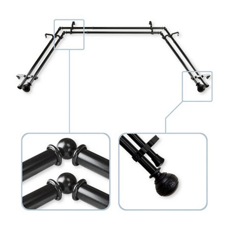 Click here for Rod Desyne Naomi Double Bay Window Rod  One Size... prices
