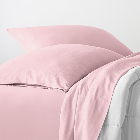Ella Jayne Percale Cool and Crisp 300 Thread Count 100 Cotton Pillowcase Pair  King - Blush