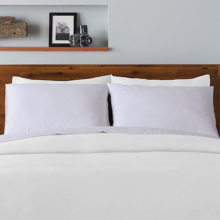 Ella Jayne Percale Cool and Crisp 500 Thread Count 100 Cotton Pillowcase Set  King - Lilac