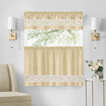 Click here for Achim Paige 3-pc. Rod Pocket Window Tier  One Size... prices