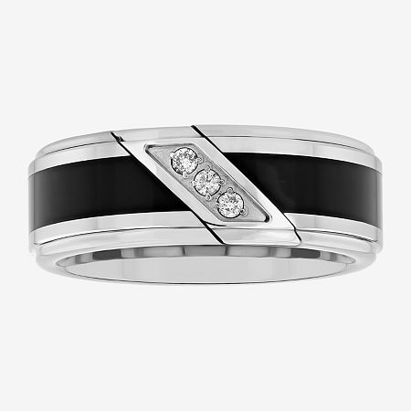 Click here for Mens 8MM 1/10 CT. T.W. Natural White Diamond Tungs... prices