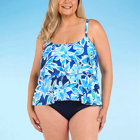 Click here for Sonnet Shores Tankini Swimsuit Top Plus  18w  Blue prices