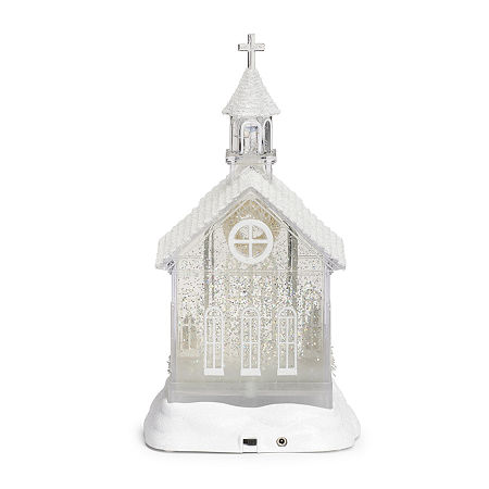 Click here for Roman 10.25in Led Swirl White Church Christmas Tab... prices