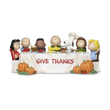 Click here for Roman 4.75in Give Thanks Peanuts Thanksgiving Tabl... prices