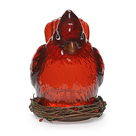 Click here for Roman 8.75in Lighted Swirl Cardinal Christmas Tabl... prices