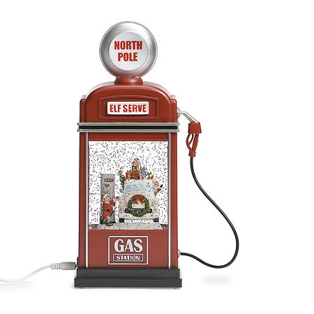 Click here for Roman 11.5in Lighted Swirl Gas Pump Christmas Snow... prices