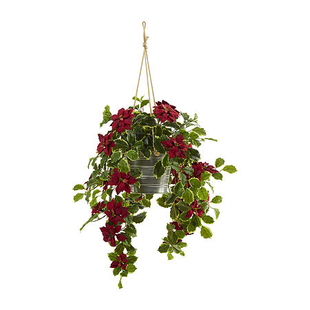 Click here for Nearly Natural 42in Red Poinsettia Holly Artificia... prices