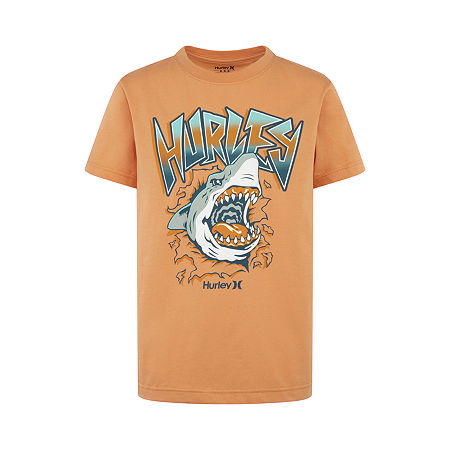 Click here for Hurley Big Boys Shark Printed T-Shirt - Orange Cre... prices