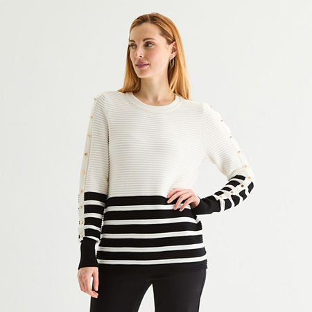 Click here for Liz Claiborne Womens Crew Neck Long Sleeve Striped... prices