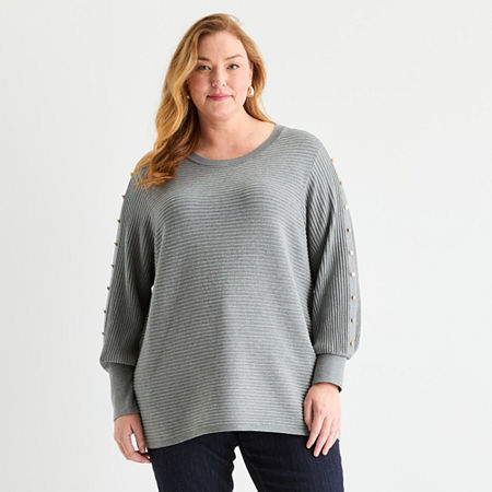Click here for Liz Claiborne Plus Womens Crew Neck Long Sleeve Pu... prices