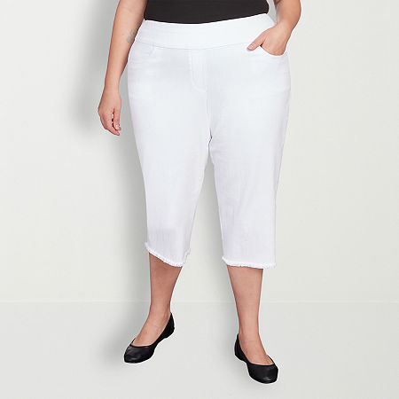 Alfred Dunner Classics Womens Straight Plus Capri Pant  16w  White