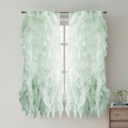 Click here for Sweet Home Collection Ruffled Rod Pocket Sheer Sin... prices