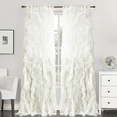 Click here for Sweet Home Collection Ruffled Rod Pocket Sheer Sin... prices