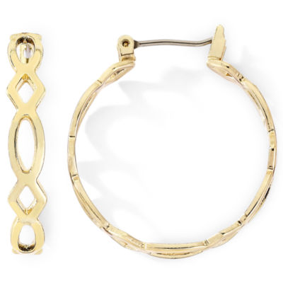 Monet® Gold-Tone Medium Woven Hoop Earrings, Color: Gold - JCPenney