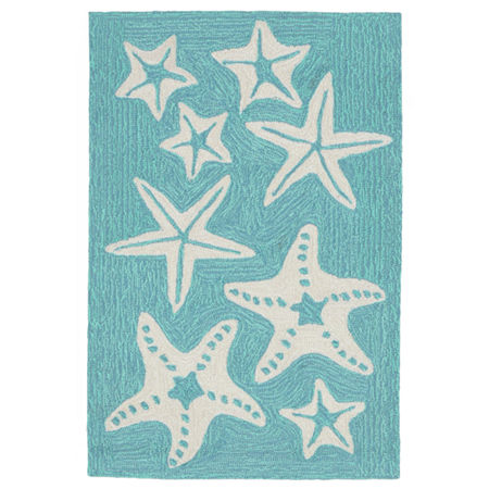 Click here for Liora Manne Capri Starfish 18x26 Area Rug - Aqua prices