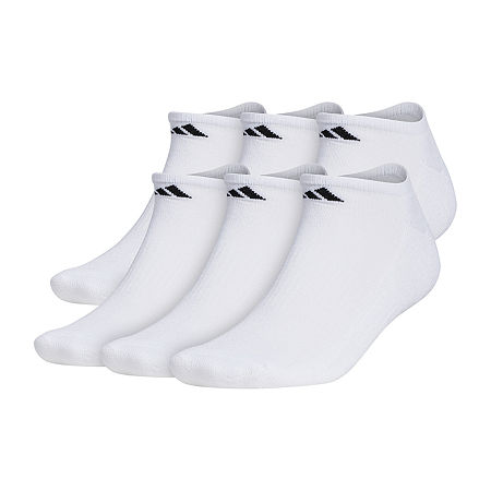 adidas Mens Cushioned Athletic 6-Pack No Show Socks - White