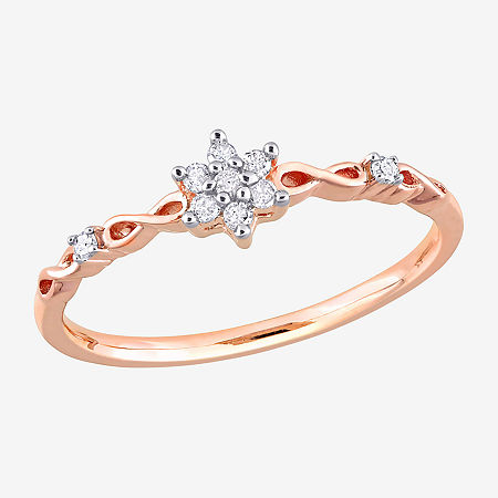Click here for Womens 1/10 CT. T.W. Natural White Diamond 18K Ros... prices