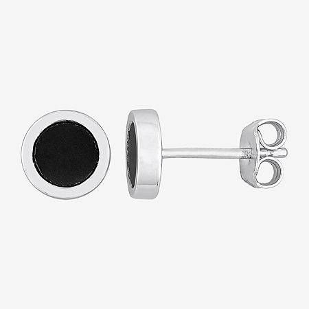 Click here for Genuine Black Hematite Sterling Silver 7.3mm Stud... prices