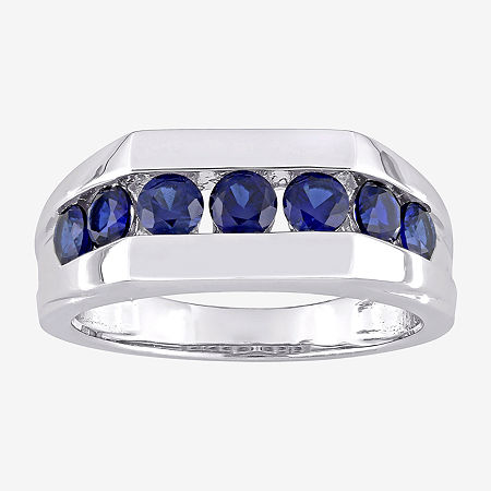 Click here for Mens Lab Created Blue Sapphire Sterling Silver Fas... prices