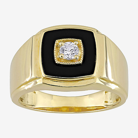 Click here for Mens Genuine Black Onyx 18K Gold Over Silver Fashi... prices