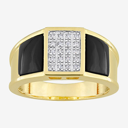 Click here for Mens 1/10 CT. T.W. Genuine Black Onyx 18K Gold Ove... prices