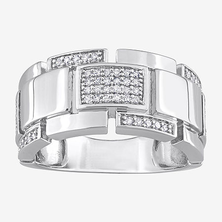 Click here for Mens 1/4 CT. T.W. Natural White Diamond Sterling S... prices